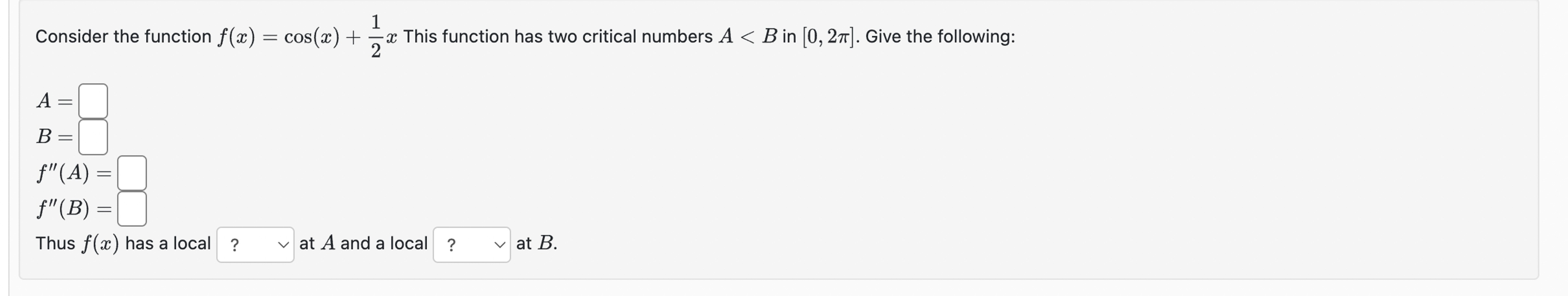 Solved Consider the function f(x)=cos(x)+12x ﻿This function | Chegg.com