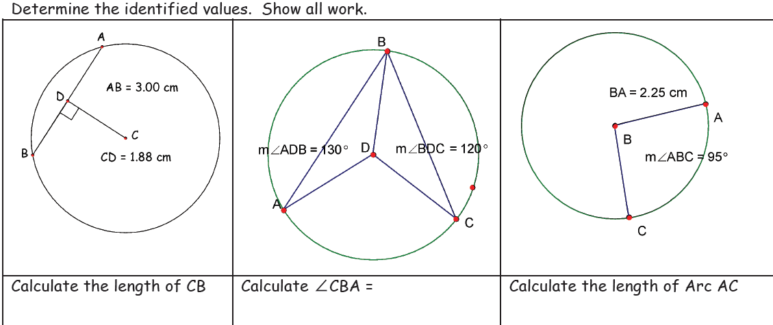 Solved Determine the identified values. Show all work. A AB | Chegg.com