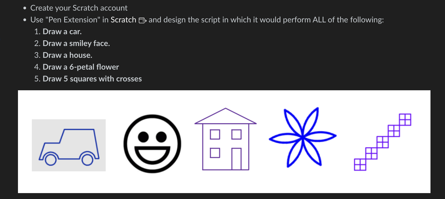 Solved Create your Scratch account - Use "Pen Extension" in | Chegg.com