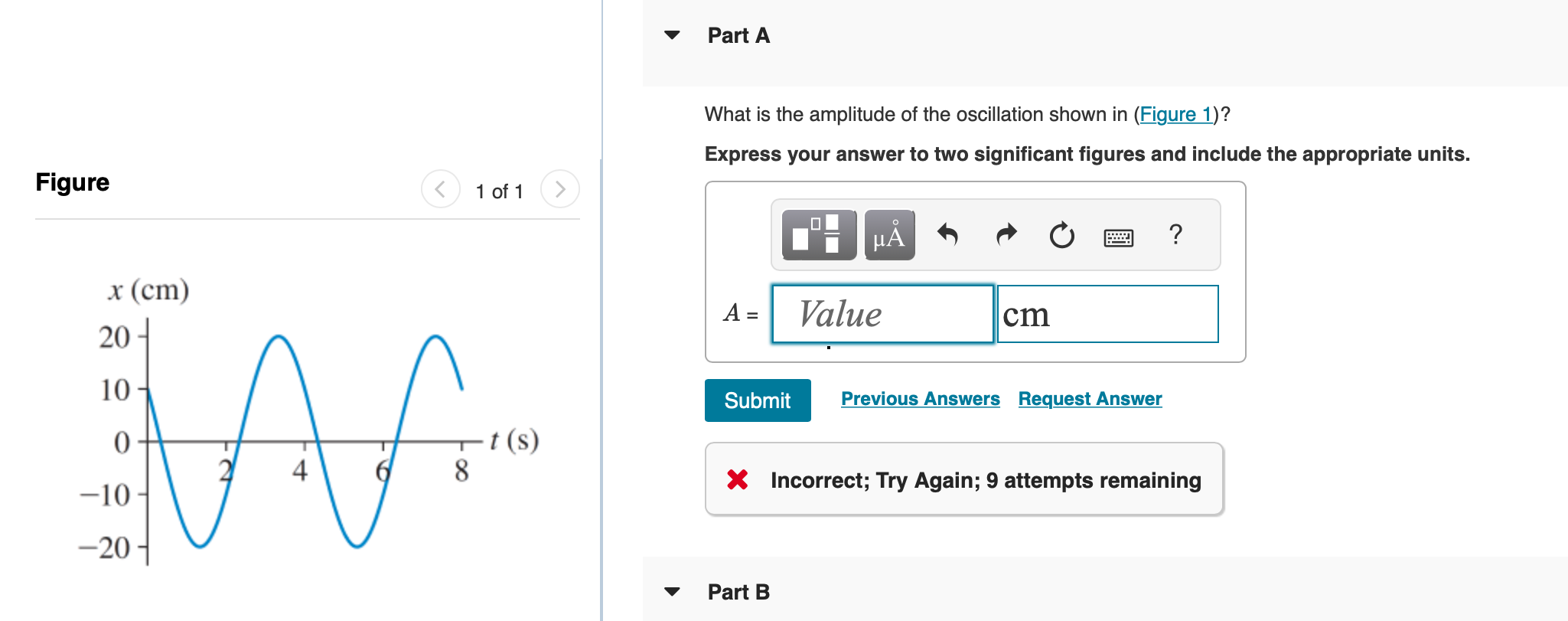 Solved What is the amplitude of the oscillation shown in | Chegg.com