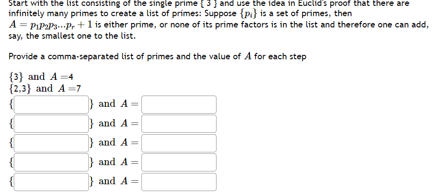 Solved Start with the list consisting of the single prime | Chegg.com