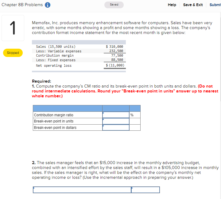 Solved Memofax, Inc. produces memory enhancement software | Chegg.com
