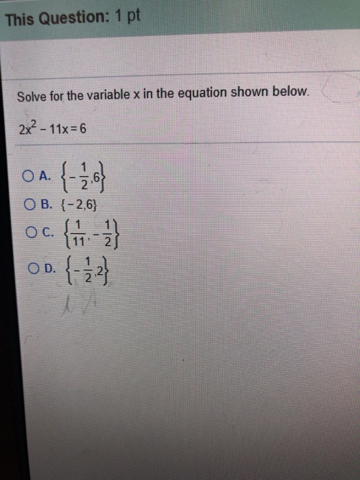Solved Solve for the variable x in the equation shown below | Chegg.com