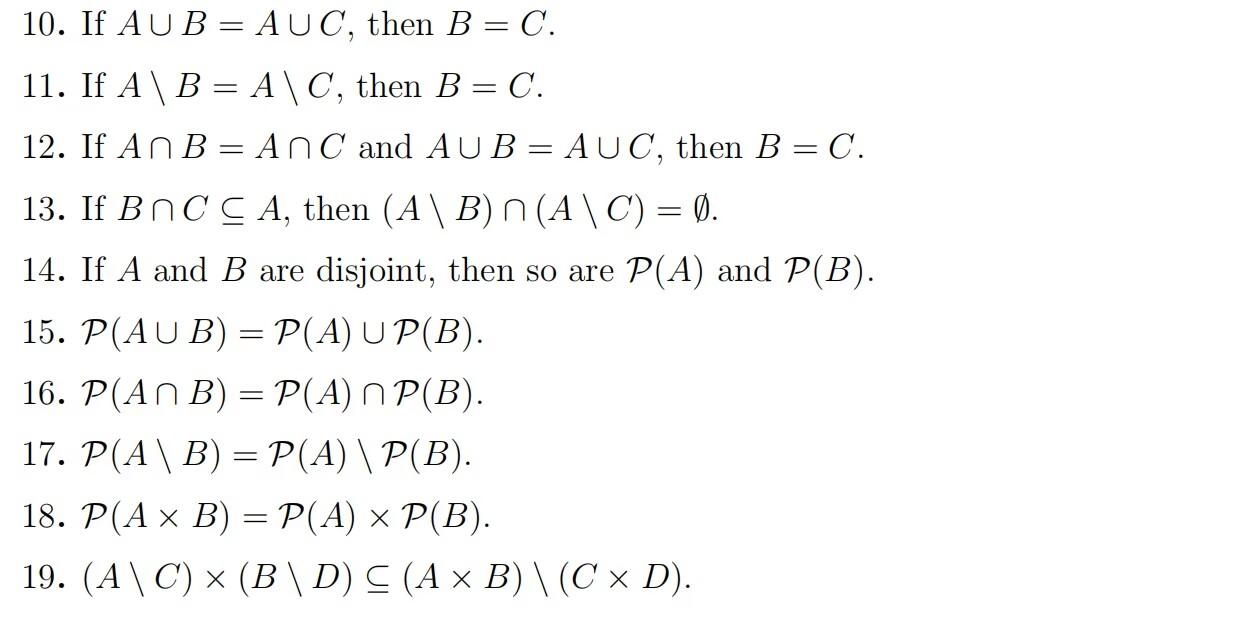 Solved 5. A\(B\C)=(A\B)\C 6. If A∪B=(A\B)∪(B\A), then | Chegg.com