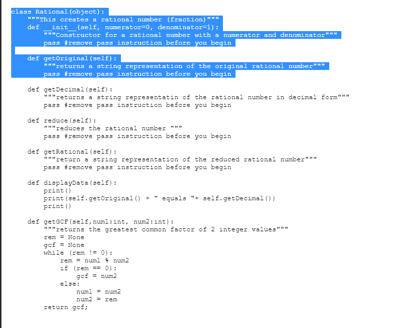 You are going to be working with class Rational which | Chegg.com