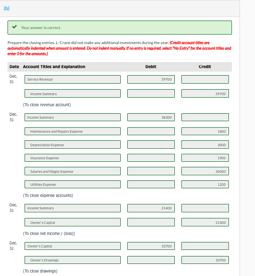 Solved The completed financial statement columns of the | Chegg.com