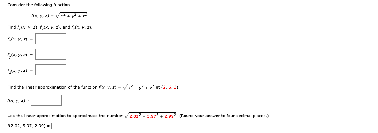 Solved Consider The Following Function F X Y Z X2 Y2