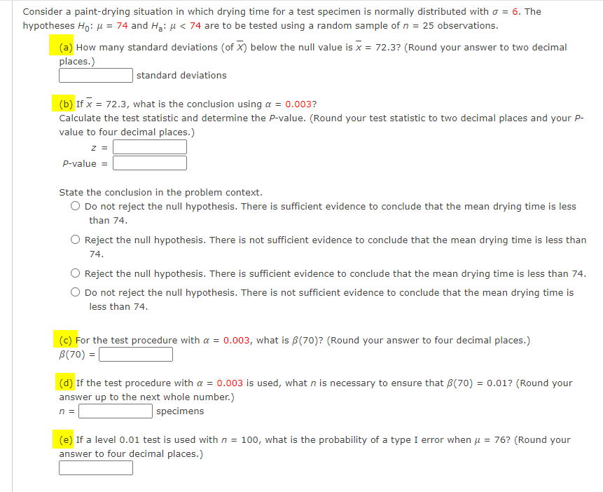 Solved der a paint-drying situation in which drying time for | Chegg.com