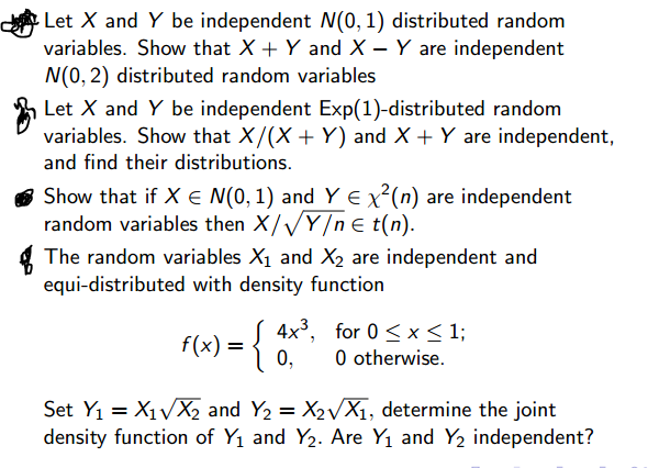Solved Let X and Y be independent N(0, 1) distributed random | Chegg.com