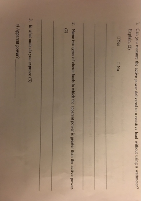 Solved 1. Can you measure the active power delivered to a | Chegg.com
