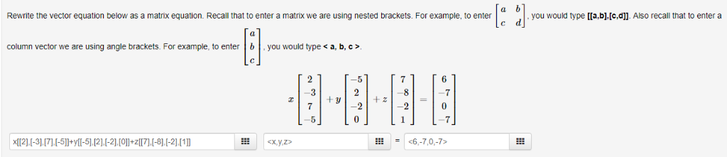 Solved Rewrite the vector equation below as a matrix | Chegg.com
