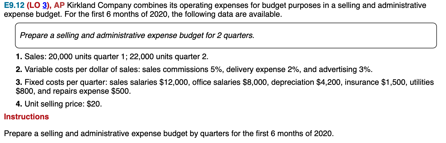 Solved E9.12 (LO 3), AP Kirkland Company combines its | Chegg.com