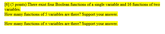 Solved [6] (5 points) There exist four Boolean functions of | Chegg.com