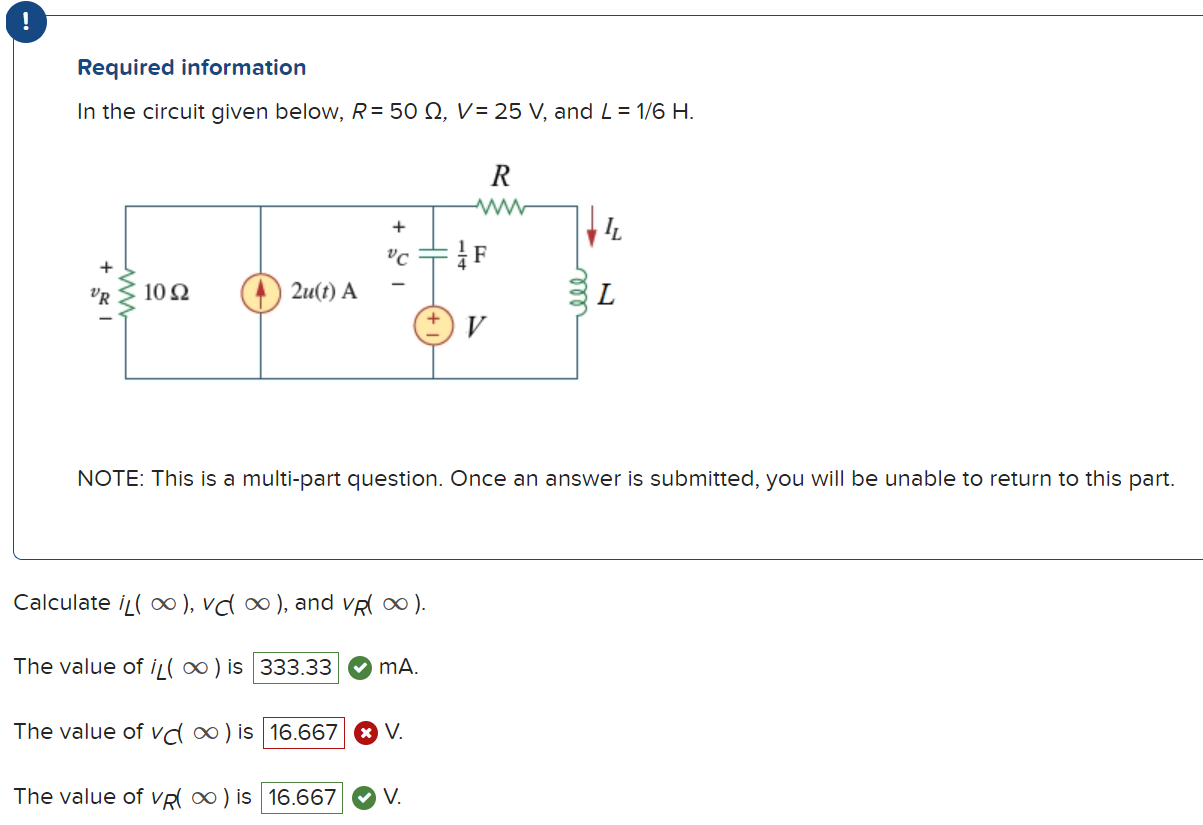 Solved !Required informationIn ﻿the circuit given below, | Chegg.com