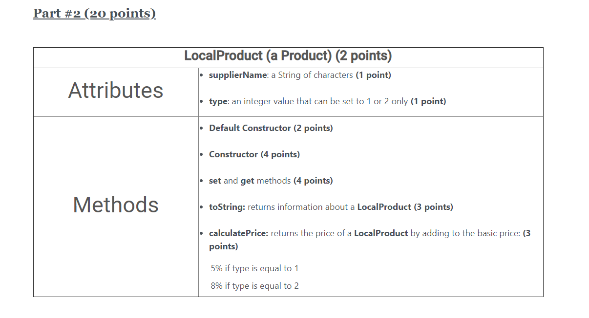 Solved IN JAVA CODe (PART 1 SSHOULD BE THE FIRST, PART 2, | Chegg.com