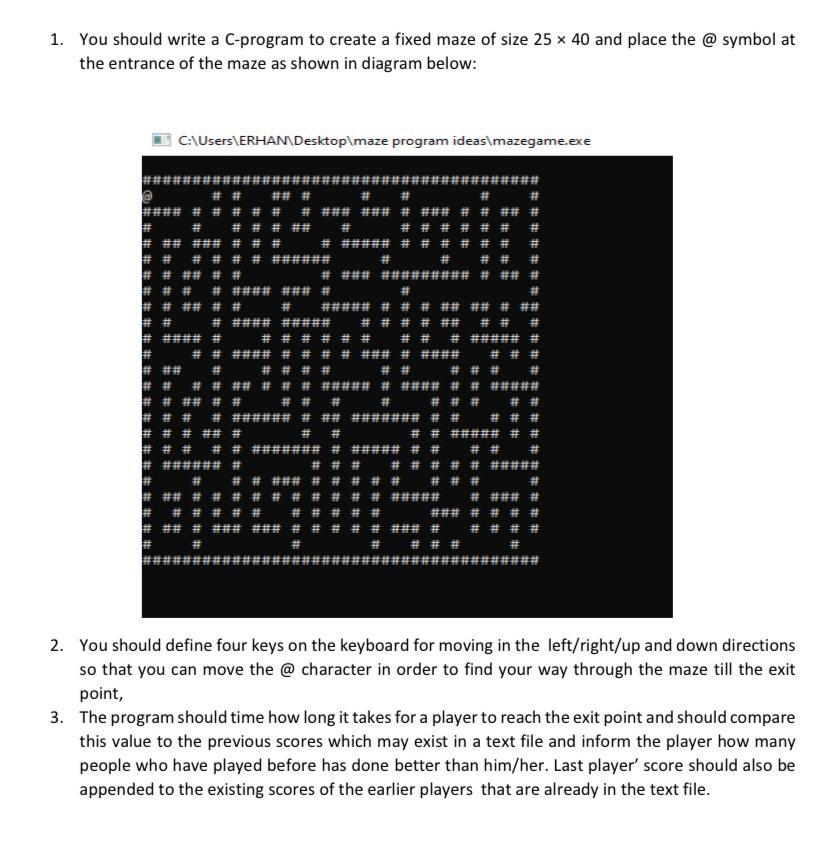 Solved 1. You should write a C-program to create a fixed | Chegg.com