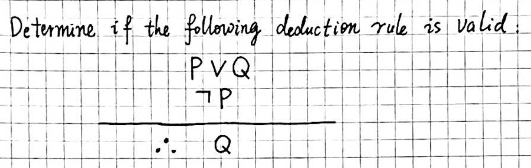 Solved Determine if the following deduction rule is valid | Chegg.com