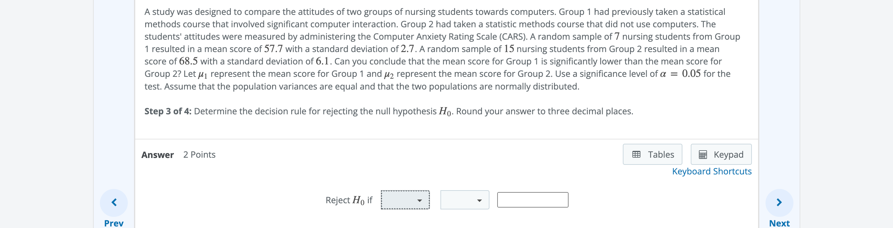 Solved A study was designed to compare the attitudes of two | Chegg.com