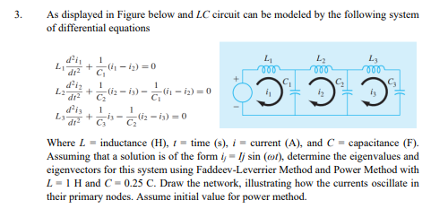 Solved 3. As displayed in Figure below and LC circuit can be | Chegg.com