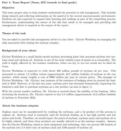 Solved Part 1: Team Report (Team, 25\% towards to final | Chegg.com