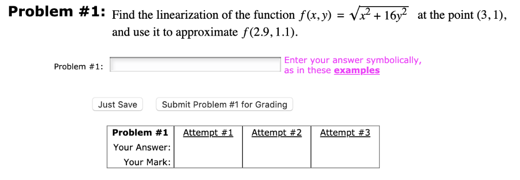 Solved Problem #1: Find the linearization of the function | Chegg.com