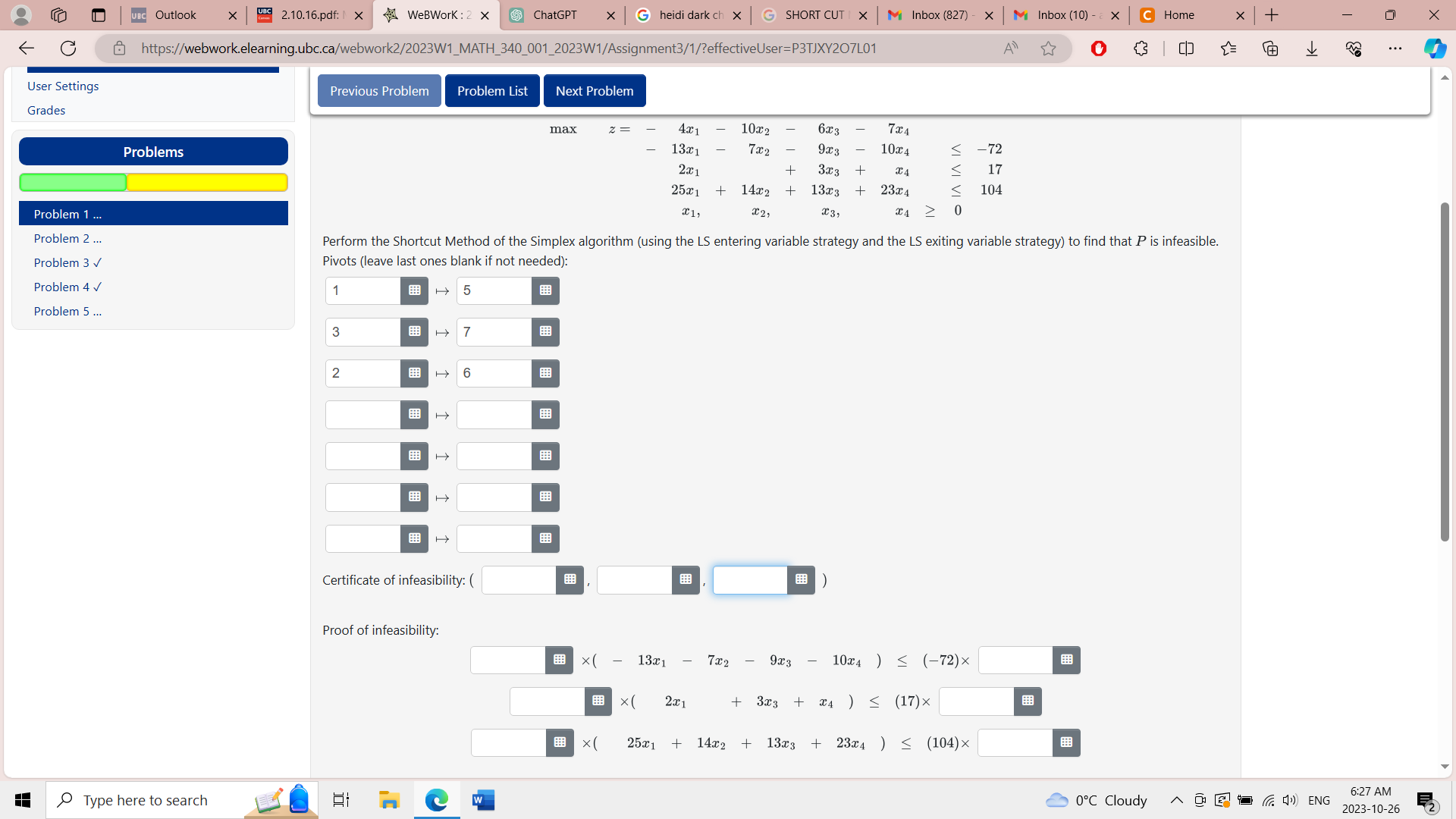 solve this simplex algorithm | Chegg.com