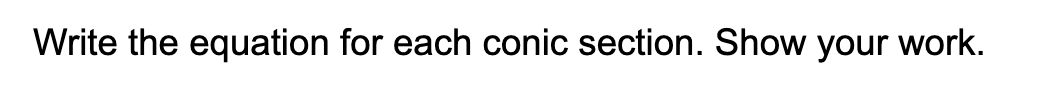 Solved Write the equation for each conic section. Show your | Chegg.com