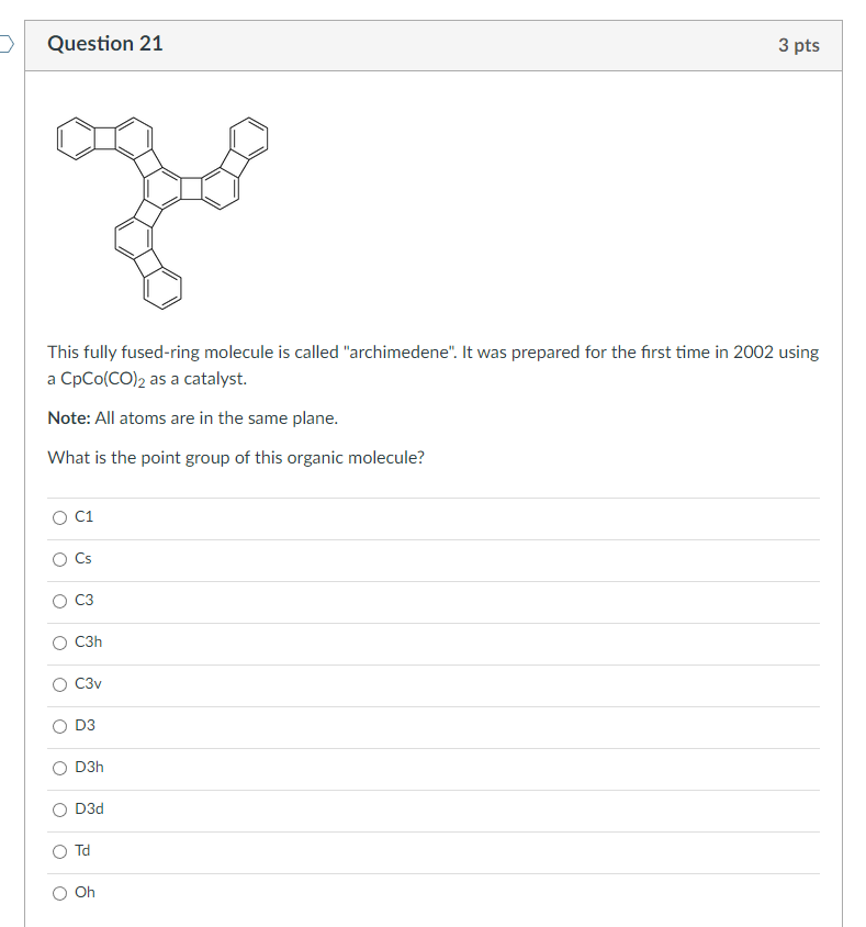 Solved This fully fused-ring molecule is called | Chegg.com