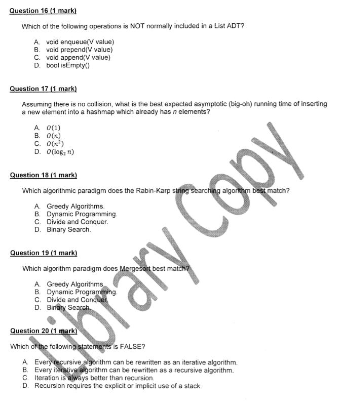 Solved Question 22 10 Marks This Question Concerns Minimum