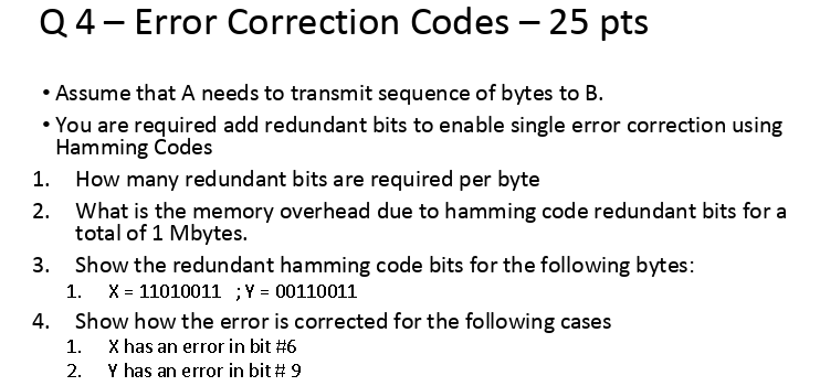 Solved Q 4 Error Detection Codes Consider The Following