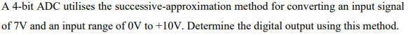 Solved A 4-bit ADC utilises the successive-approximation | Chegg.com