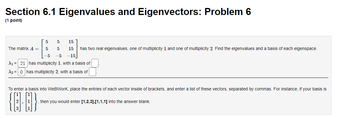 Solved Section 6.1 Eigenvalues and Eigenvectors: Problem 18 | Chegg.com