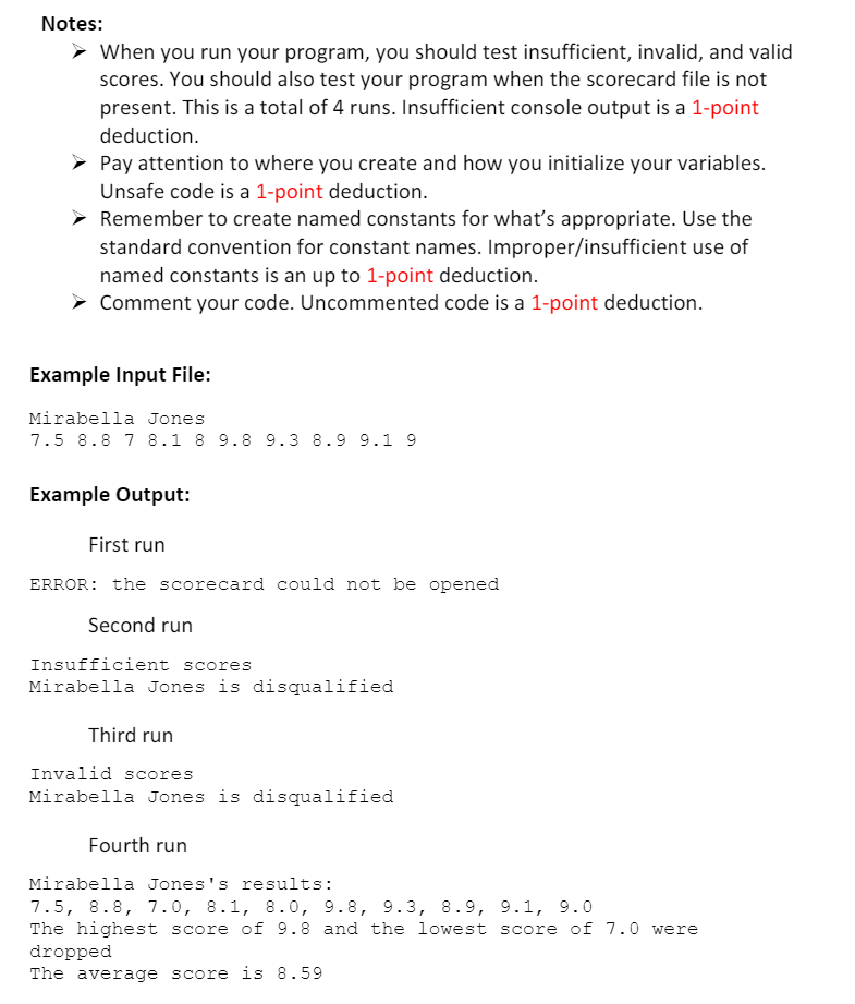 Solved Write a Program: Competition Score Your goal is to | Chegg.com