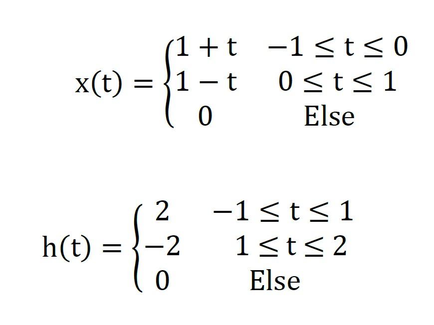 Solved Get the sign y(t)=x(t) * h(t) using the signs x(t) | Chegg.com