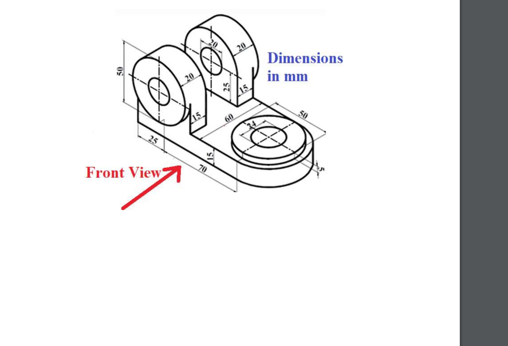 Solved 3- Sketch the front, top and right-side views of the | Chegg.com