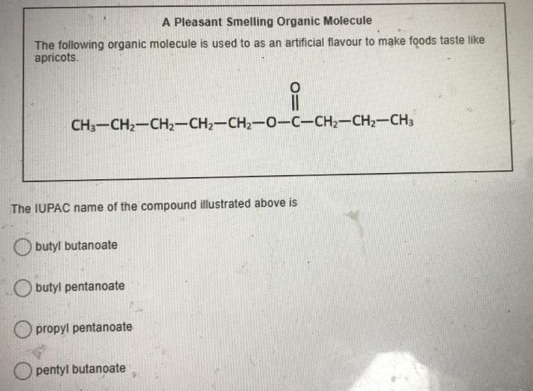 Solved A Pleasant Smelling Organic Molecule The following | Chegg.com