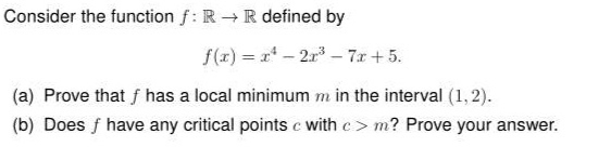 Solved Consider the function f:R→R ﻿defined | Chegg.com