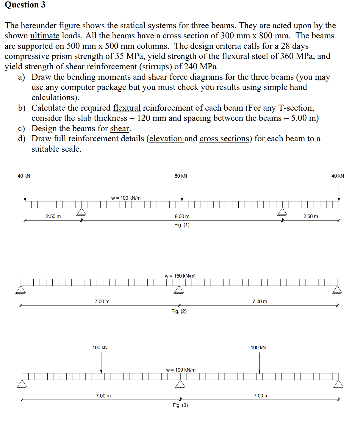 Solved Question 3 The hereunder figure shows the statical | Chegg.com