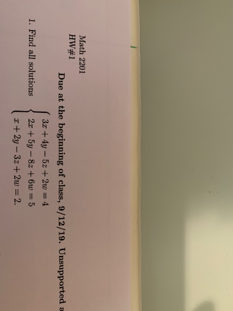 Solved Math 2201 HW#1 Due at the beginning of class, | Chegg.com
