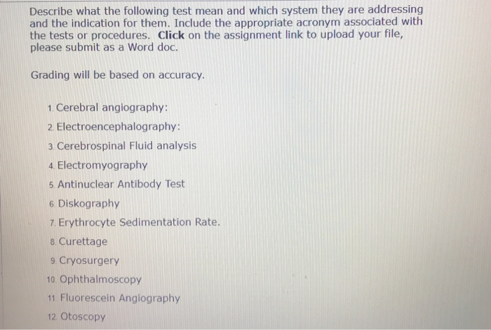 Solved Describe what the following test mean and which | Chegg.com