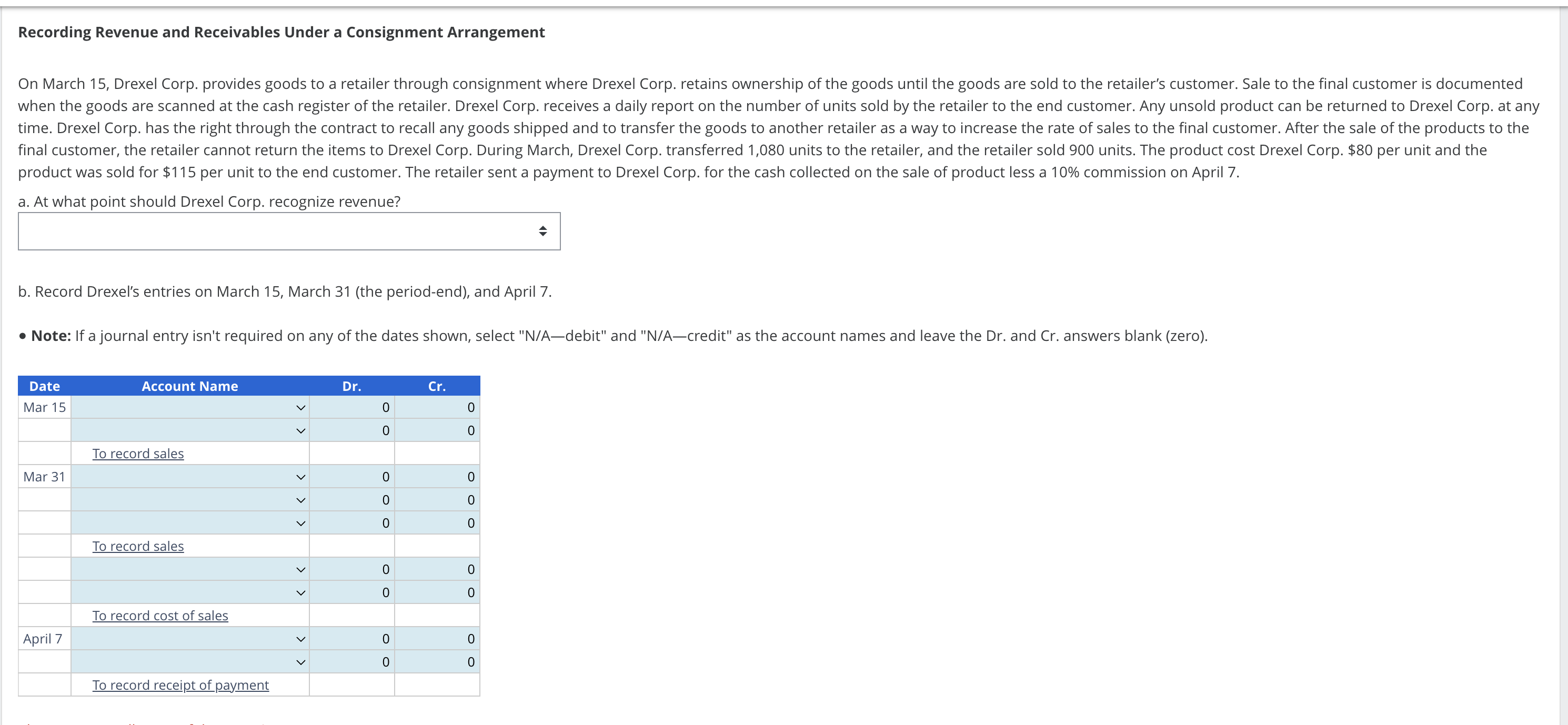 Solved Recording Revenue and Receivables Under a Consignment | Chegg.com