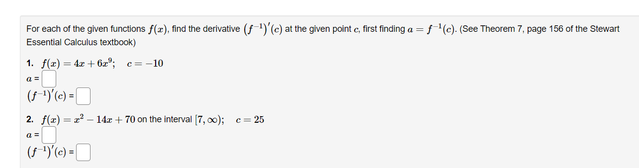 Solved For each of the given functions f(x), find the | Chegg.com