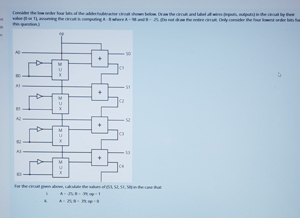 Solved 28 C Consider the low order four bits of the | Chegg.com