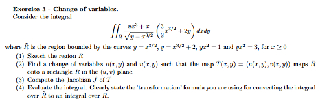 Solved Exercise 3 - ﻿Change of ﻿variables.Consider the | Chegg.com