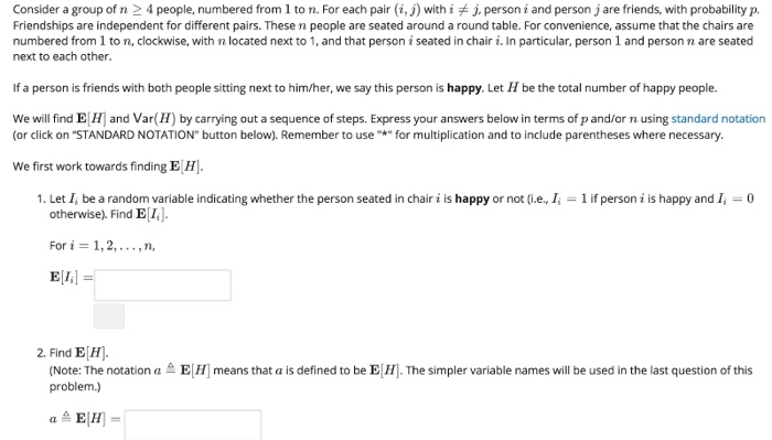 Solved Consider a group of n>4 people, numbered from 1 to n. | Chegg.com