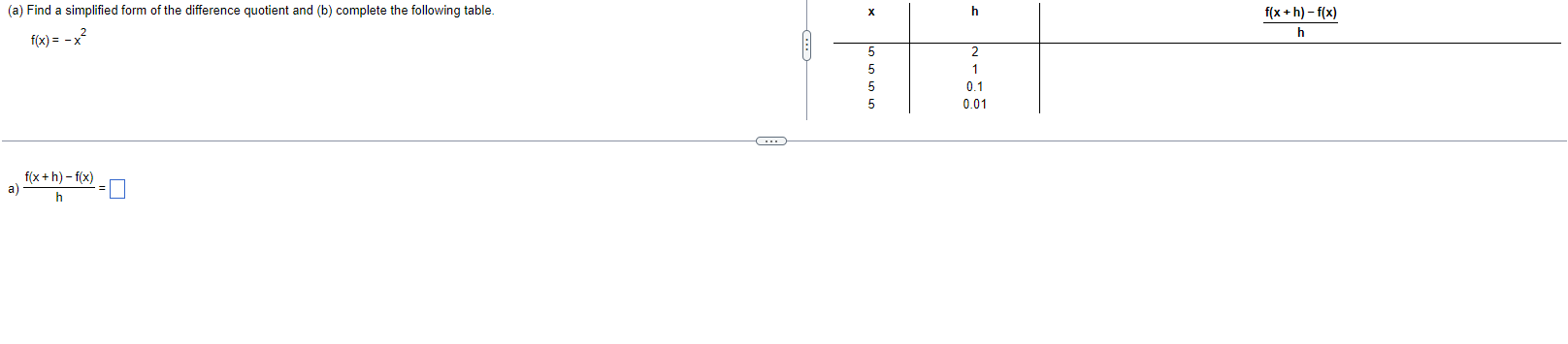 Solved (a) ﻿Find a simplified form of the difference | Chegg.com