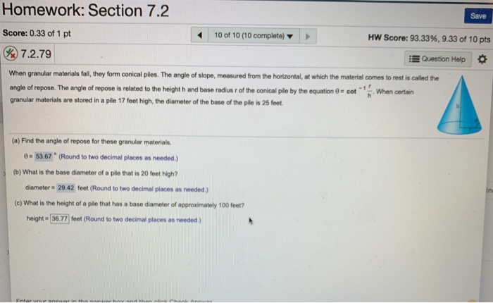 Solved Homework Section 7 2 Save Score 0 33 Of 1 Pt 10 Of