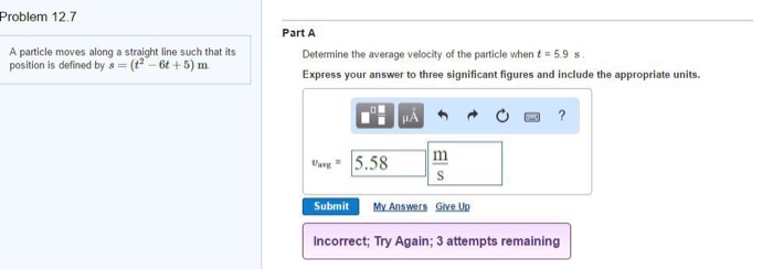 Solved A particle moves along a straight line such that its | Chegg.com