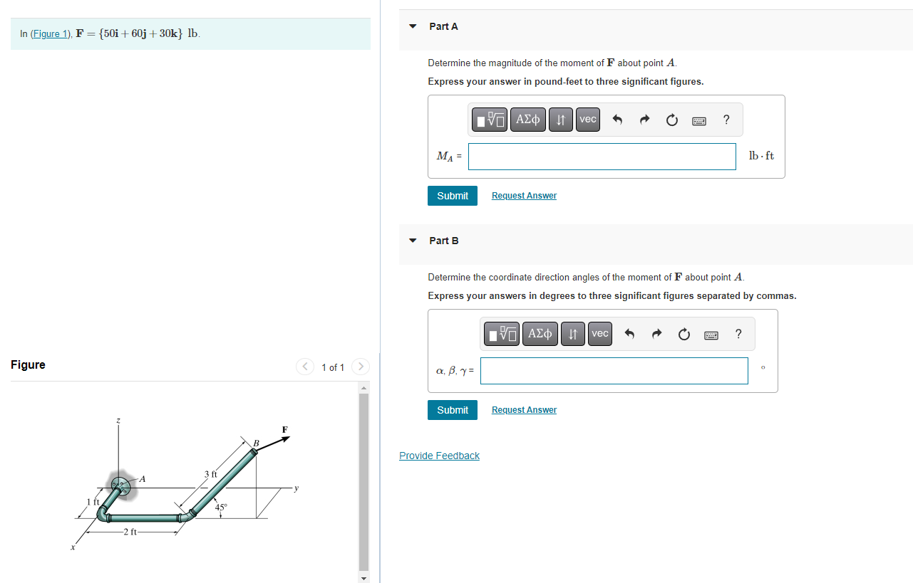 Solved F={50i+60j+30k}lb Determine the magnitude of the | Chegg.com
