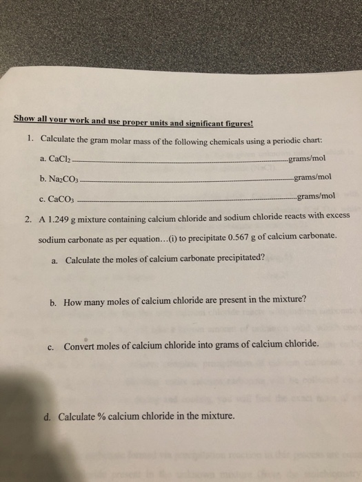 Solved Show all your work and use proper units and | Chegg.com